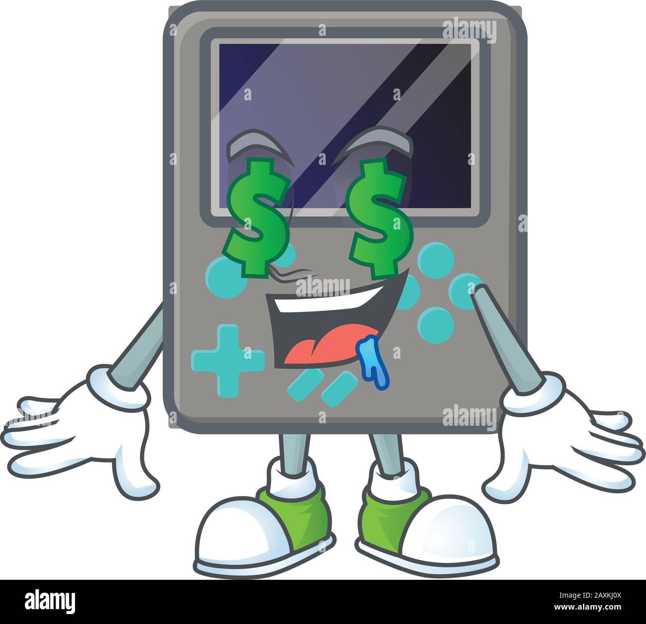 cartoon character style of game console with Money eye Stock Vector ...