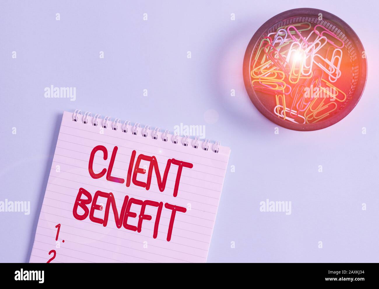 Conceptual hand writing showing Client Benefit. Concept meaning The ...