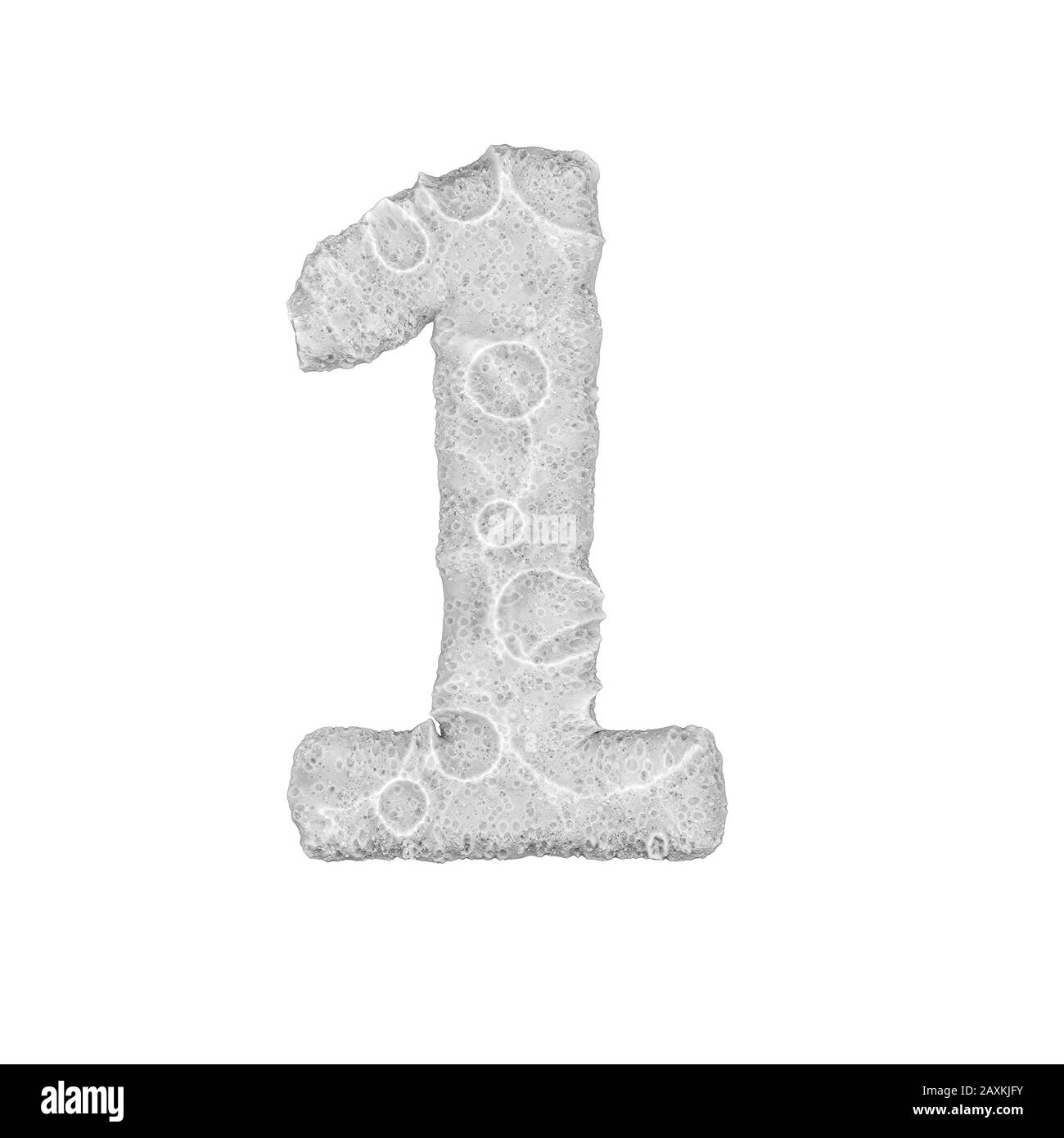 Moon stylized number "1" - on white background - 3D render Stock Photo ...