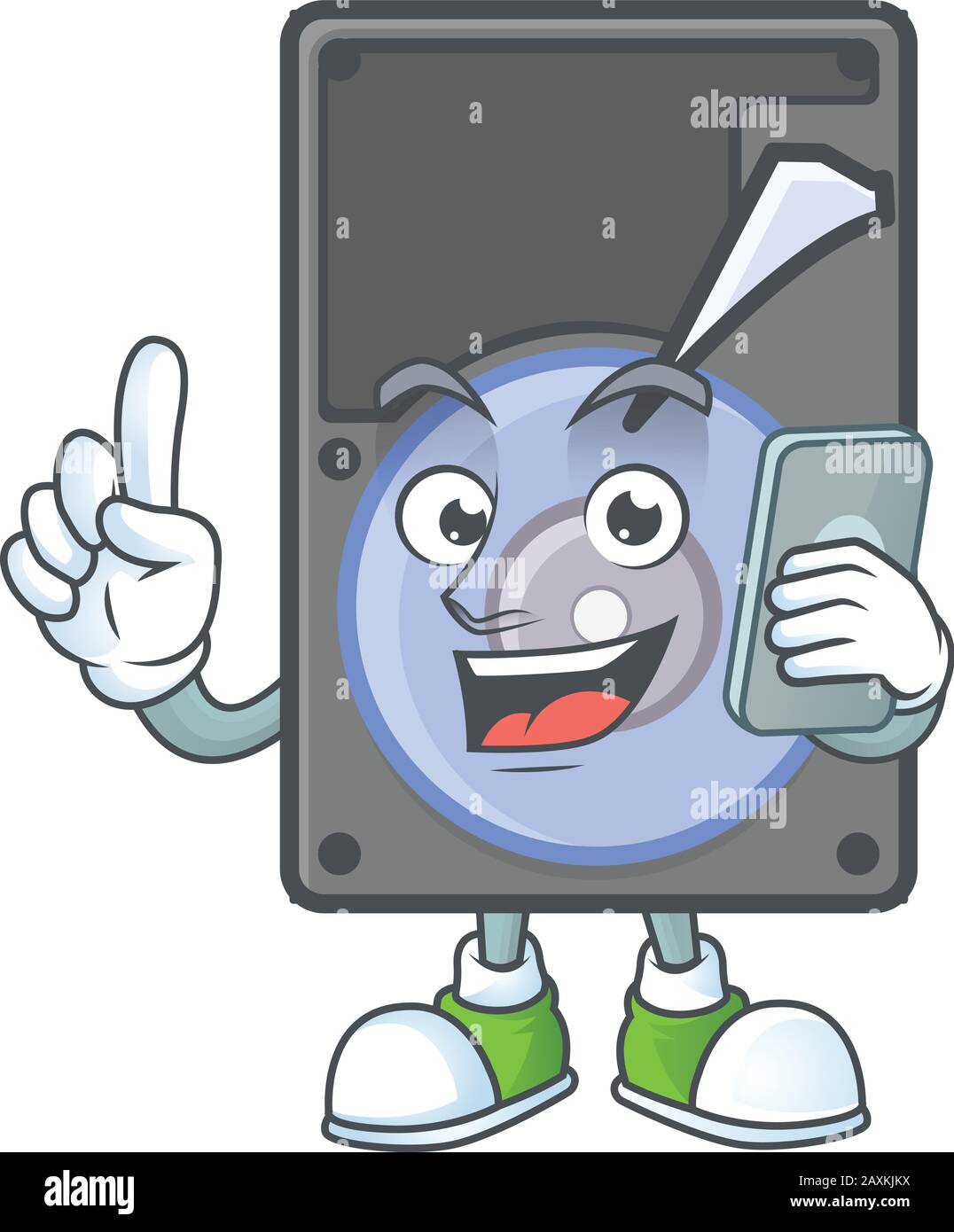 A picture of happy hard disk speaking on the phone Stock Vector Image ...