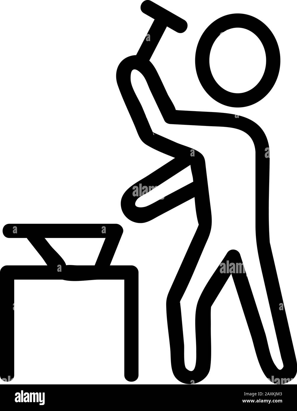 blacksmith icon vector. Isolated contour symbol illustration Stock ...