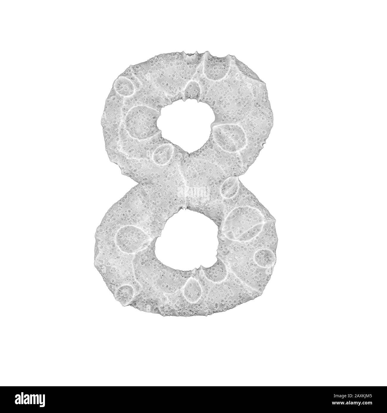 Moon stylized number "8" - on white background - 3D render Stock Photo ...