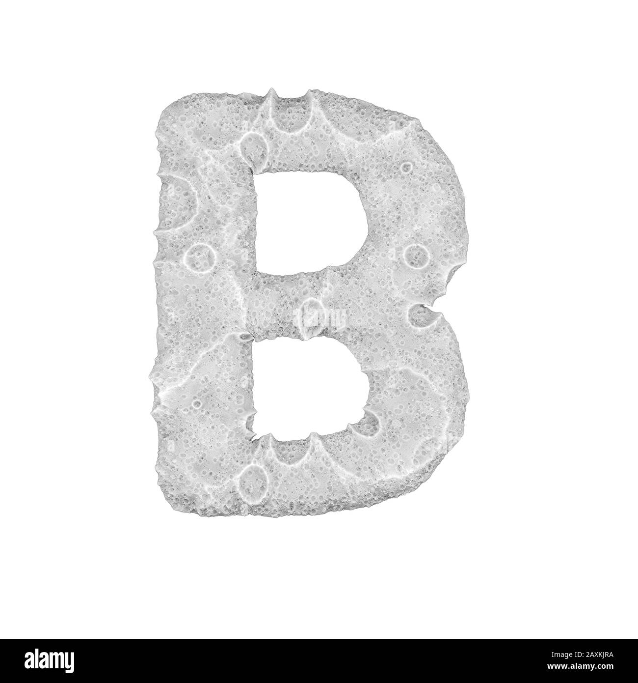 Moon stylized Letter "B" - on white background - 3D render Stock Photo ...