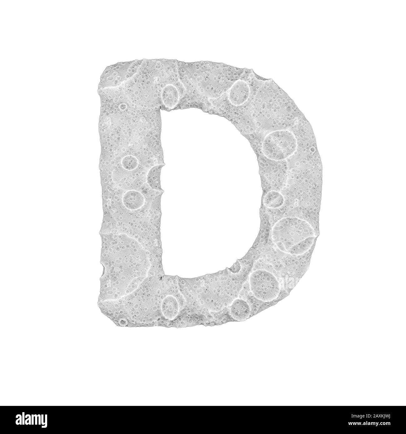 Moon stylized Letter "D" - on white background - 3D render Stock Photo ...