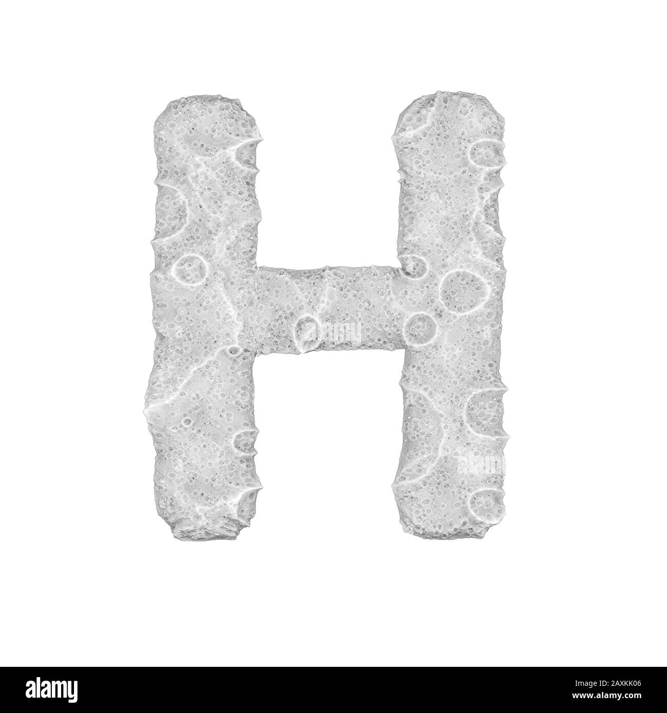 Moon stylized Letter "H" - on white background - 3D render Stock Photo ...