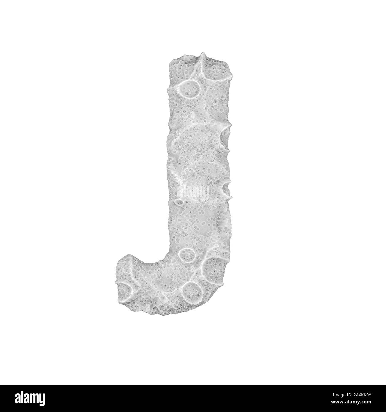 Moon stylized Letter "J" - on white background - 3D render Stock Photo ...