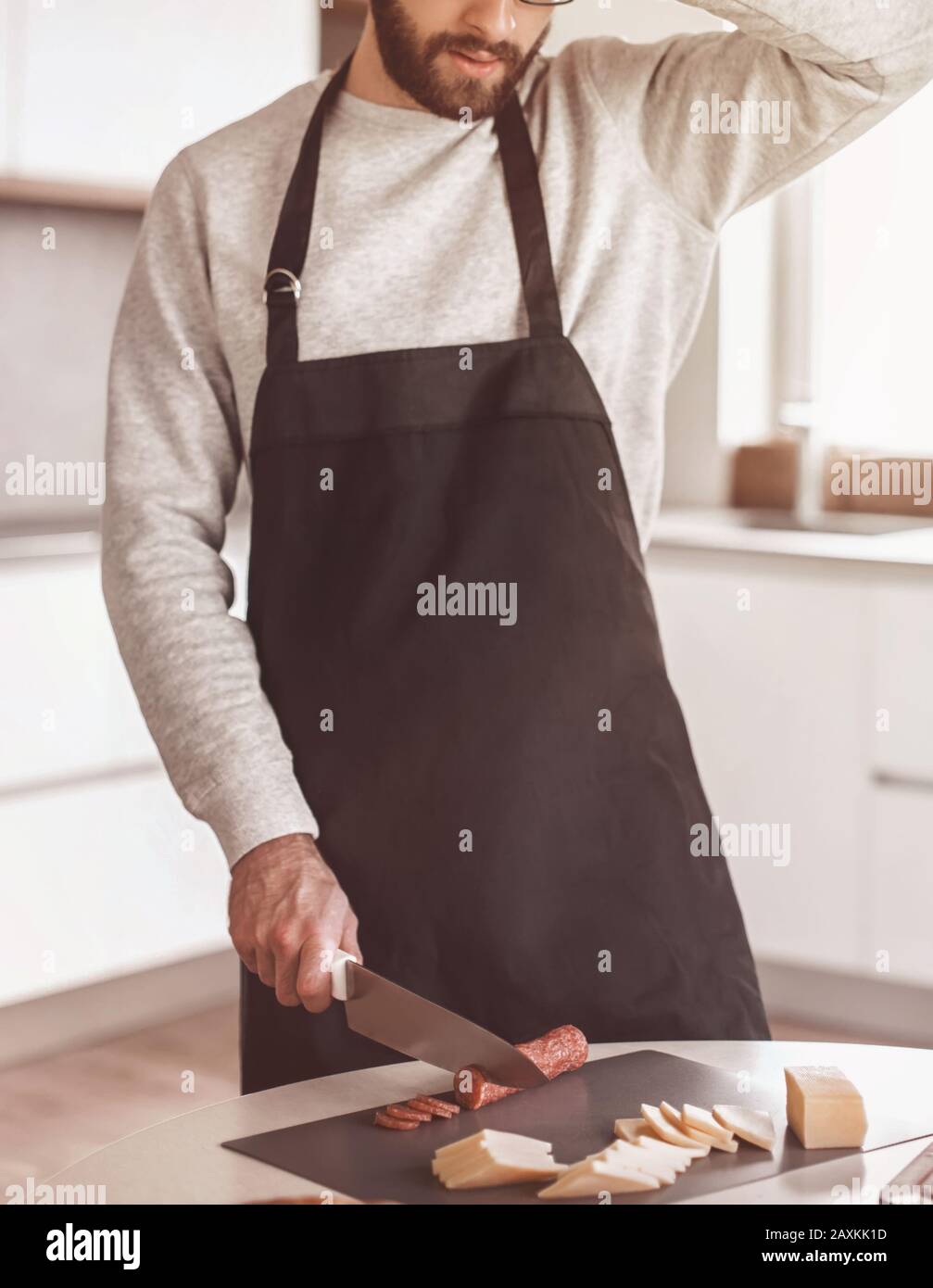 Male hands preparing sandwiches hi-res stock photography and images - Alamy