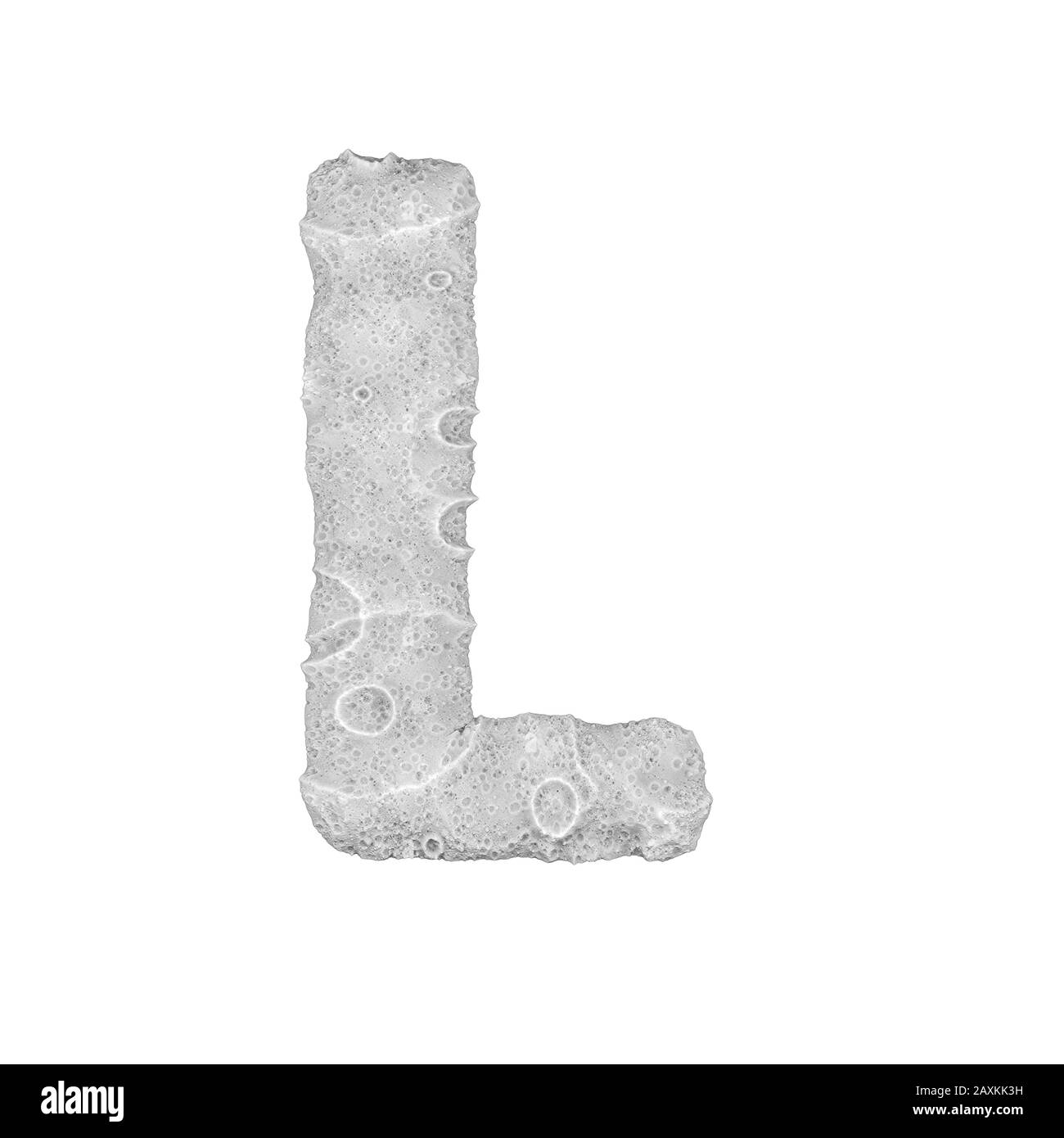 Moon stylized Letter "L" - on white background - 3D render Stock Photo ...