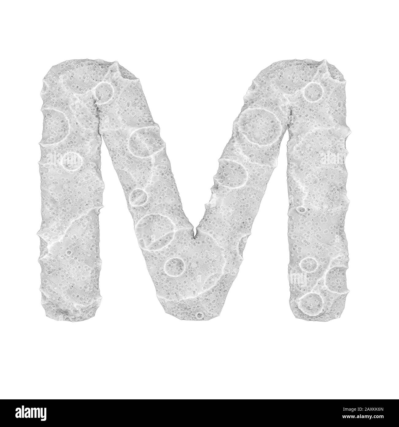 Moon stylized Letter "M" - on white background - 3D render Stock Photo ...
