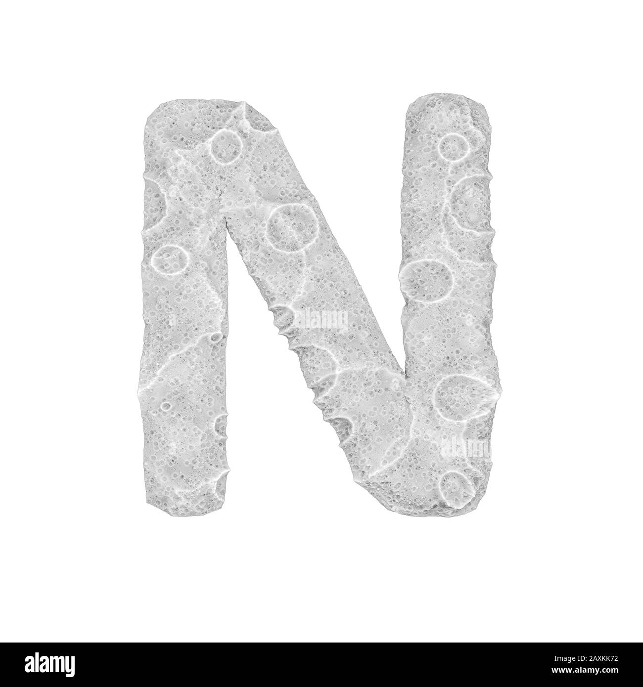 Moon stylized Letter "N" - on white background - 3D render Stock Photo ...