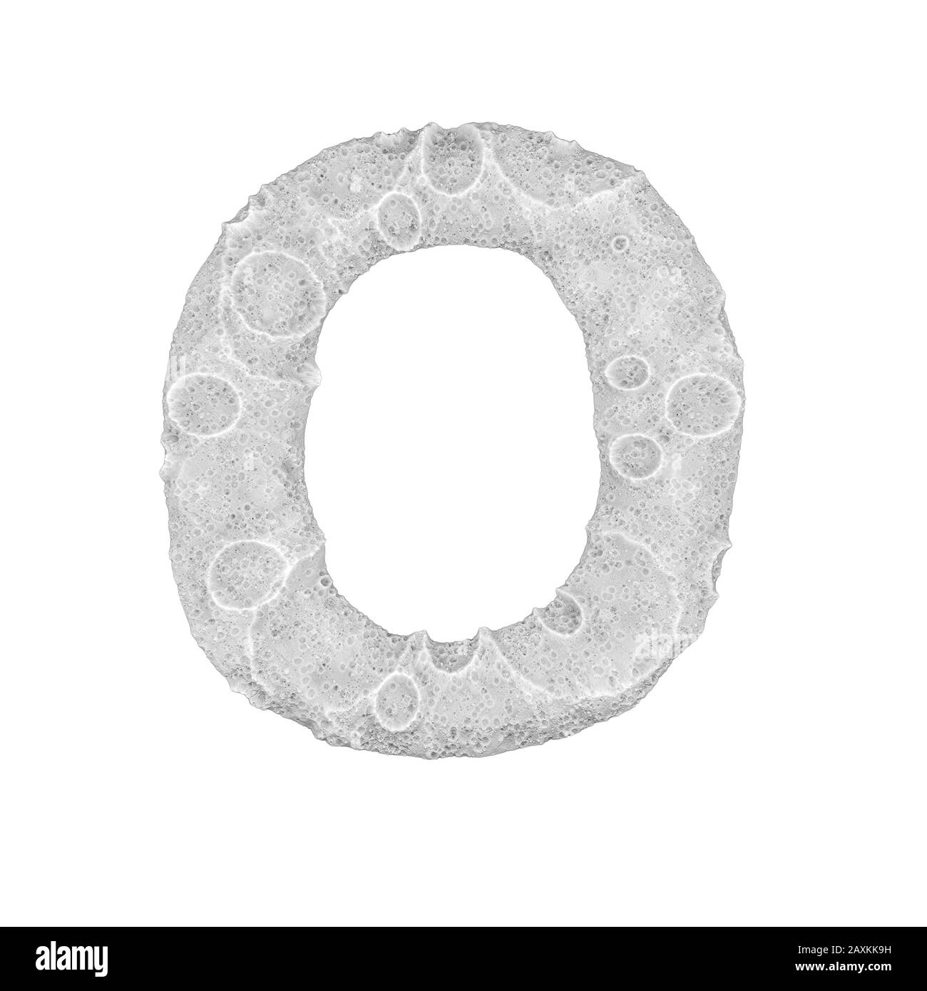 Moon stylized Letter "O" - on white background - 3D render Stock Photo ...