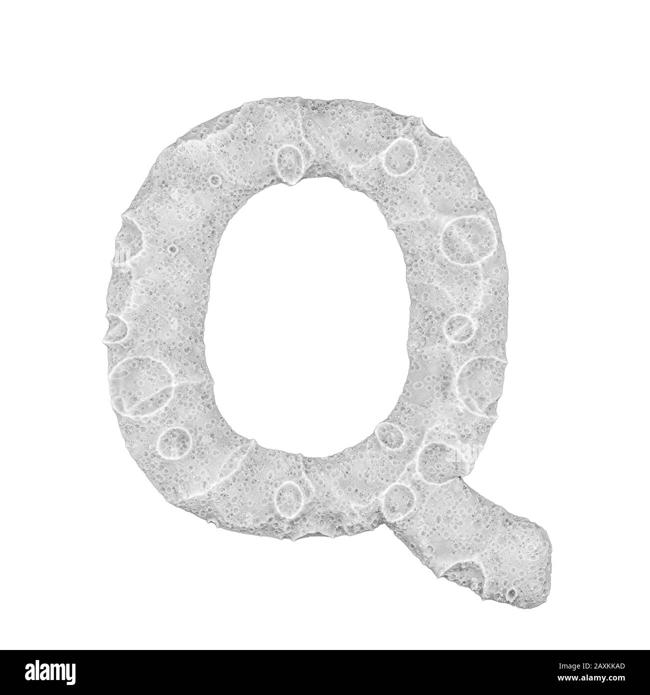 Moon stylized Letter "Q" - on white background - 3D render Stock Photo ...