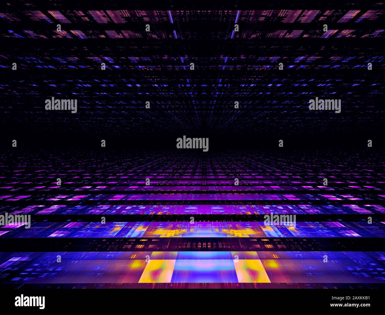 Simple neon glowing perspective background - abstract digitally ...