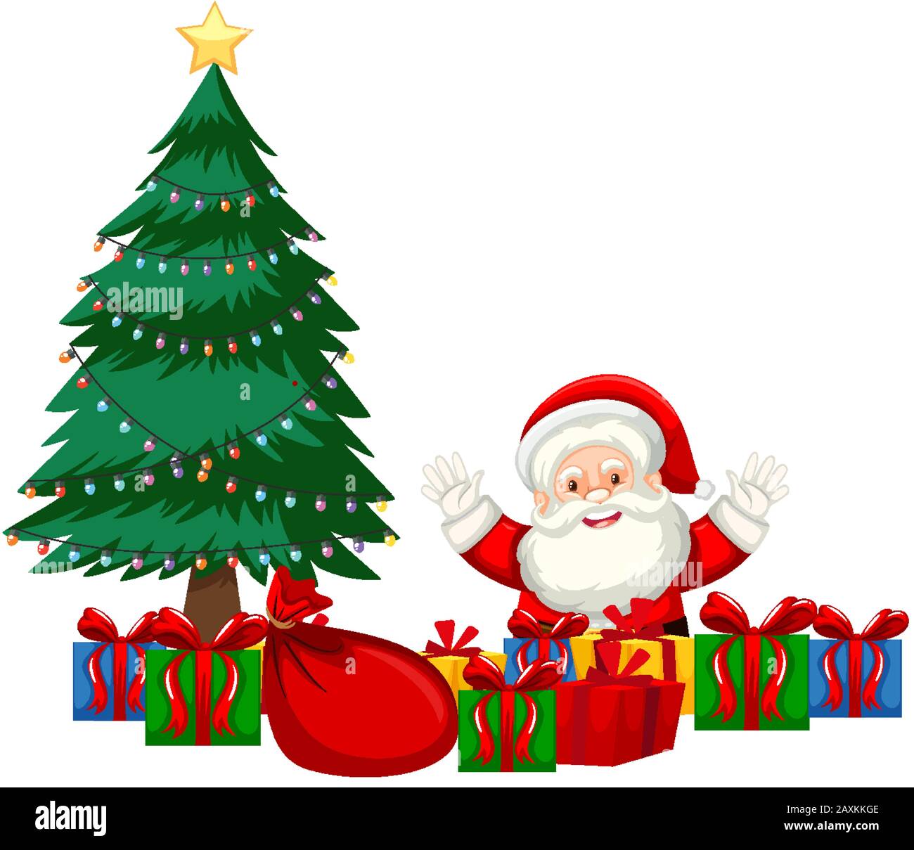 Christmas theme with Santa and presents illustration Stock Vector Image ...