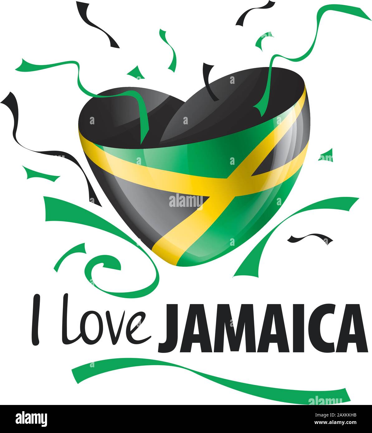 Isolated heart shape jamaican flag hi-res stock photography and images ...
