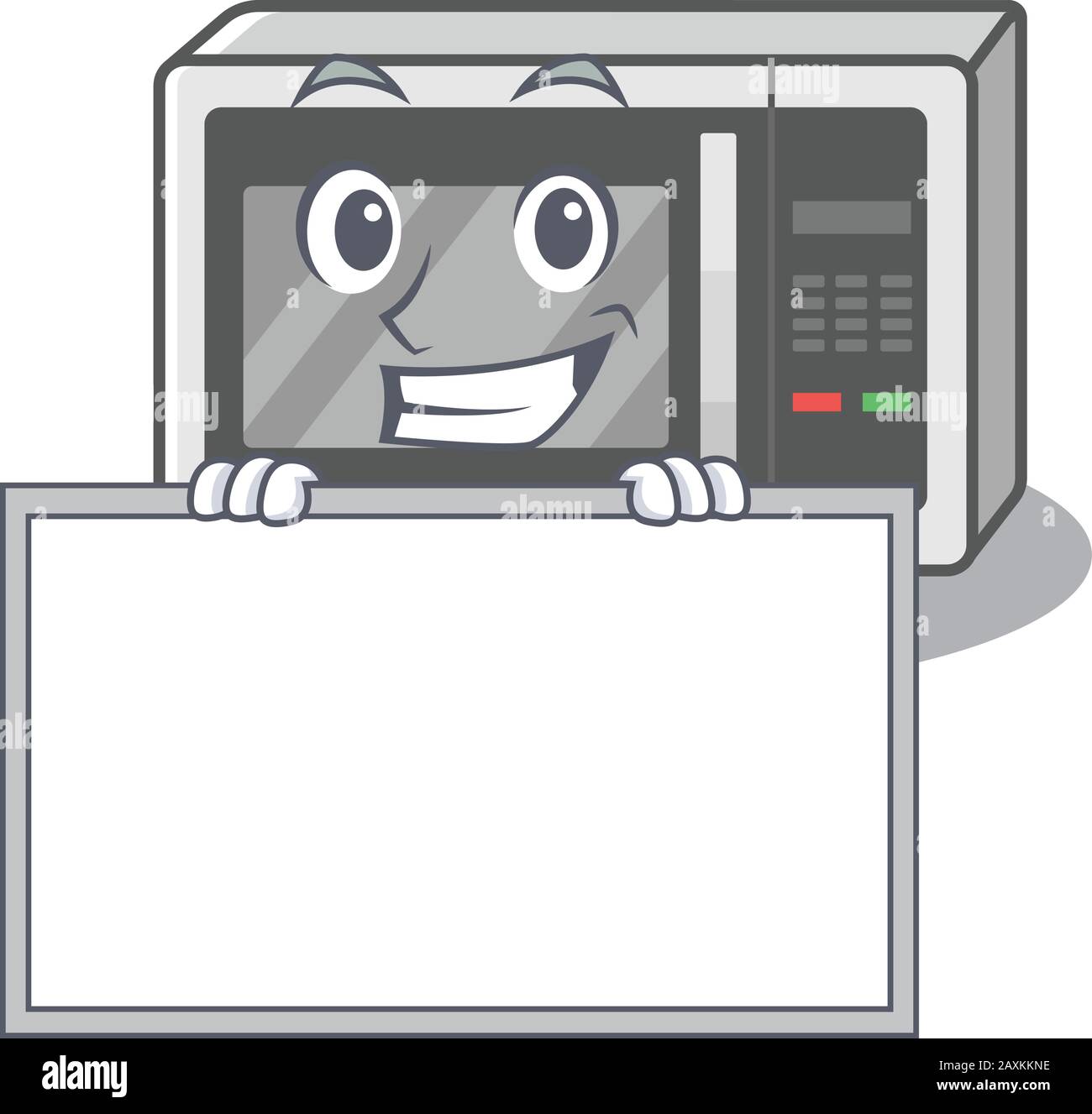 Microwave cartoon design concept grinning with board Stock Vector Image ...