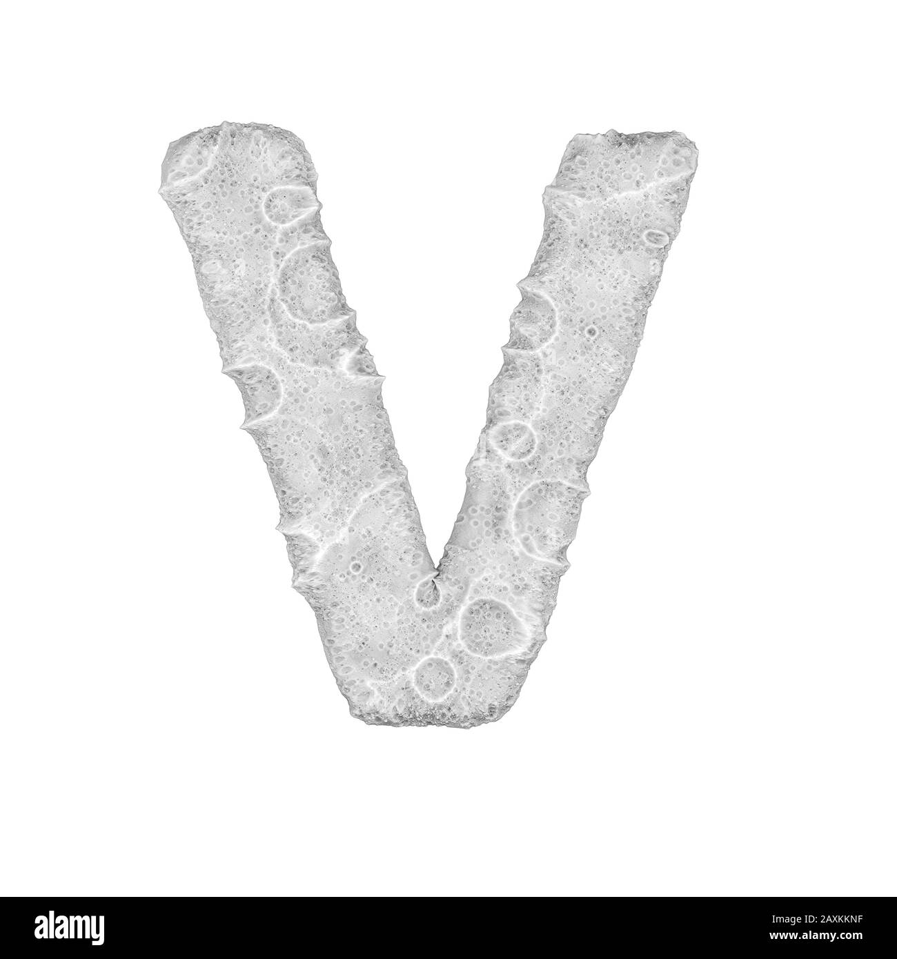 Moon stylized Letter "V" - on white background - 3D render Stock Photo ...