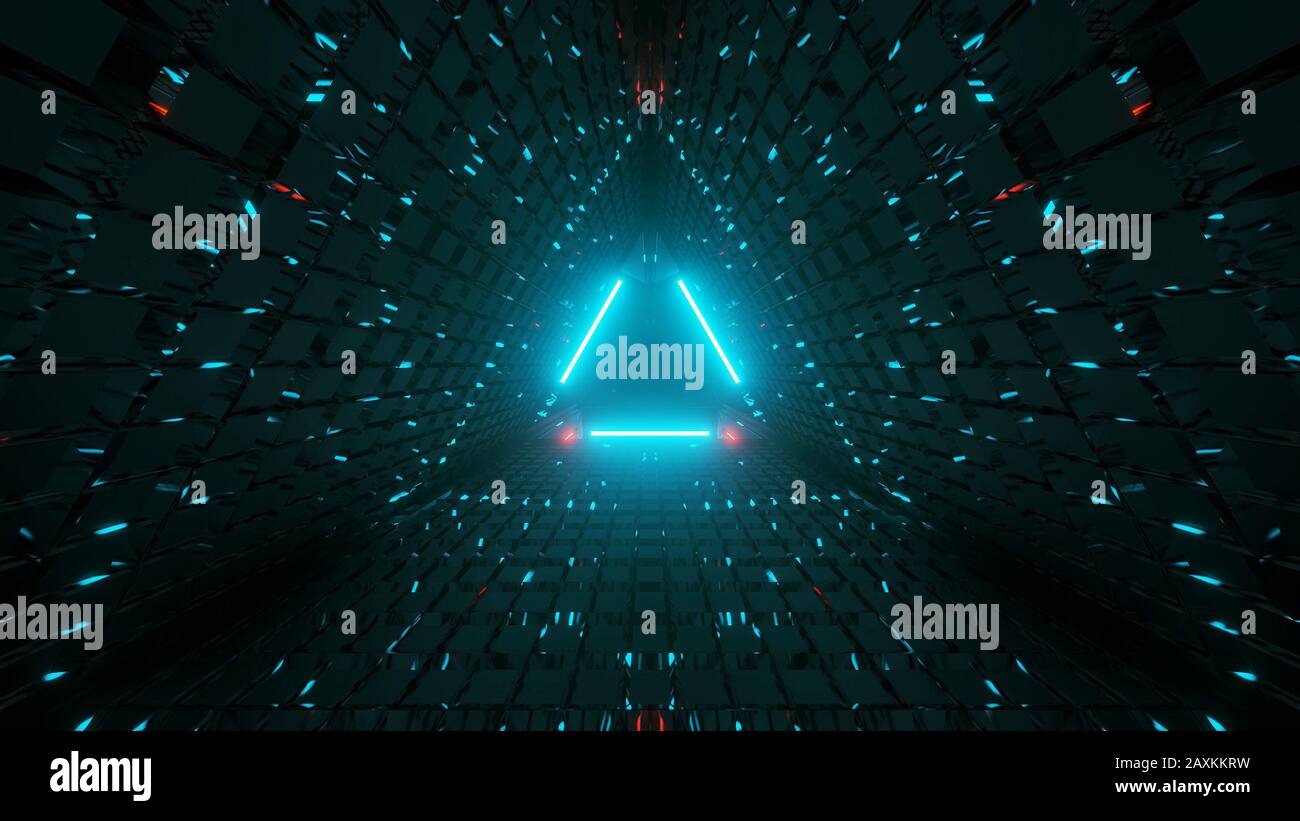 Beautiful illustration of a glowing triangle made out of blue lines and ...