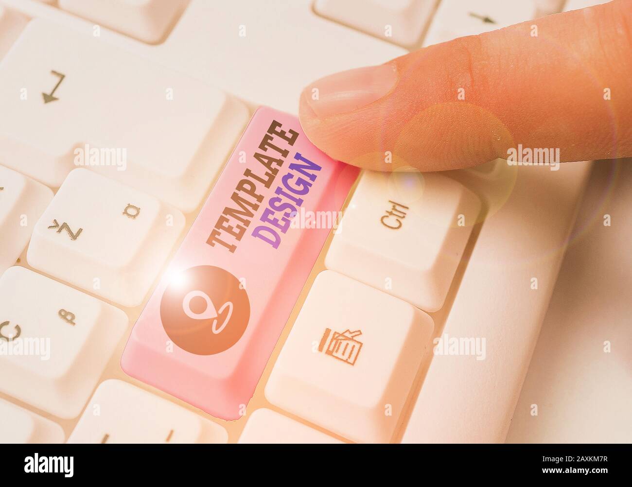 Text sign showing Template Design. Business photo text an overall layout or blueprint with a ...