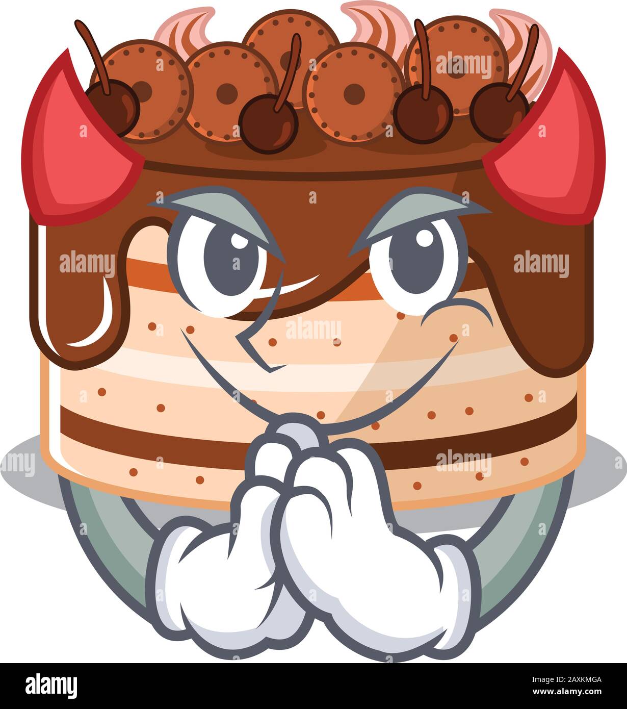 Devil chocolate cake Cartoon in character design Stock Vector Image ...