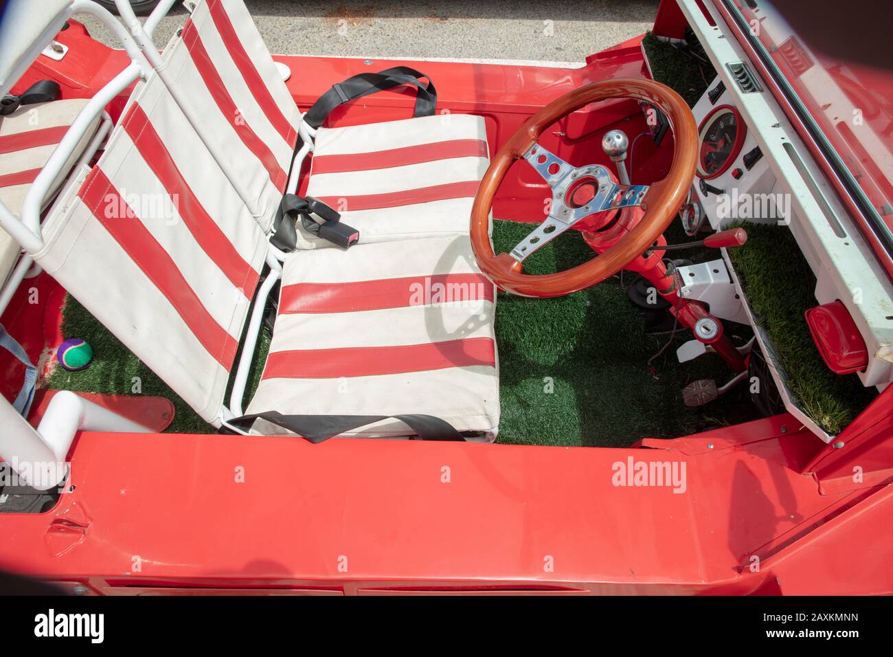 Mini Moke convertible fun car seen on City Beach, Pert, Australia Stock ...