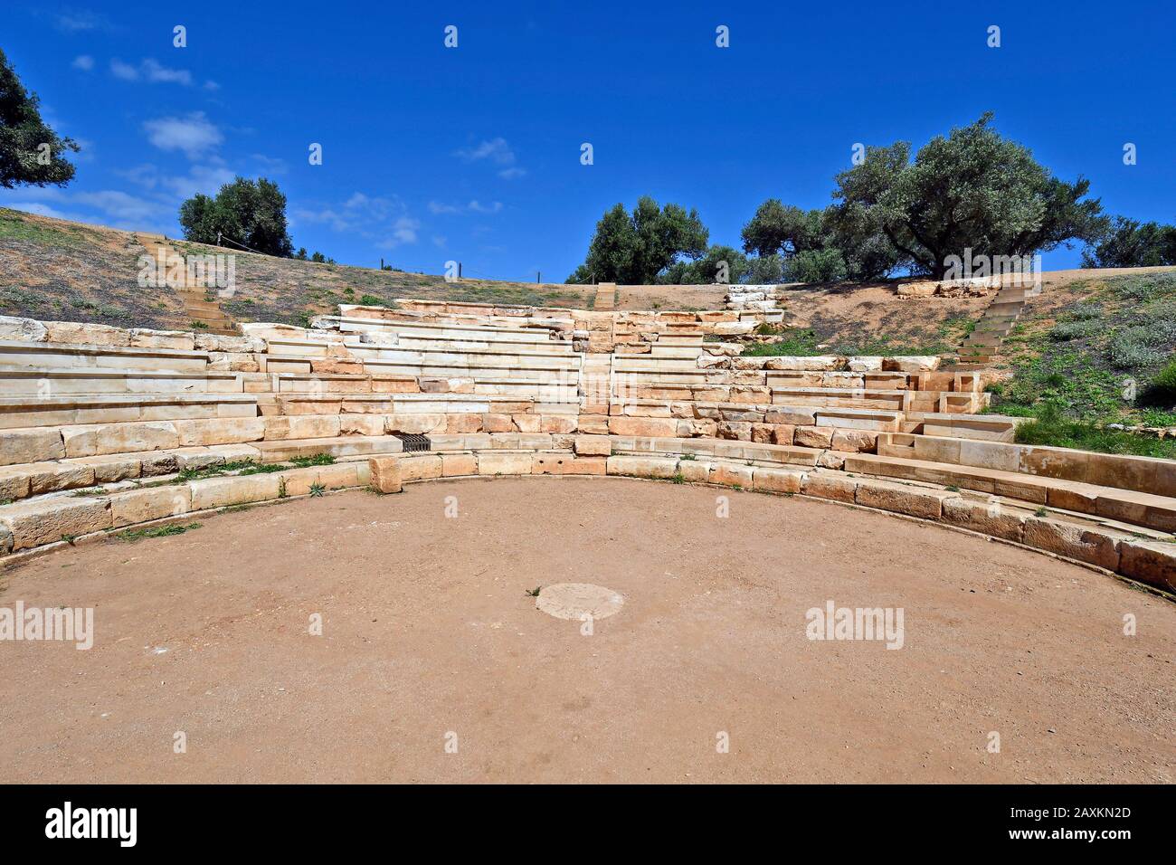 Greece, amphitheater in ancient Minoan ruins of Aptera in Crete Stock ...