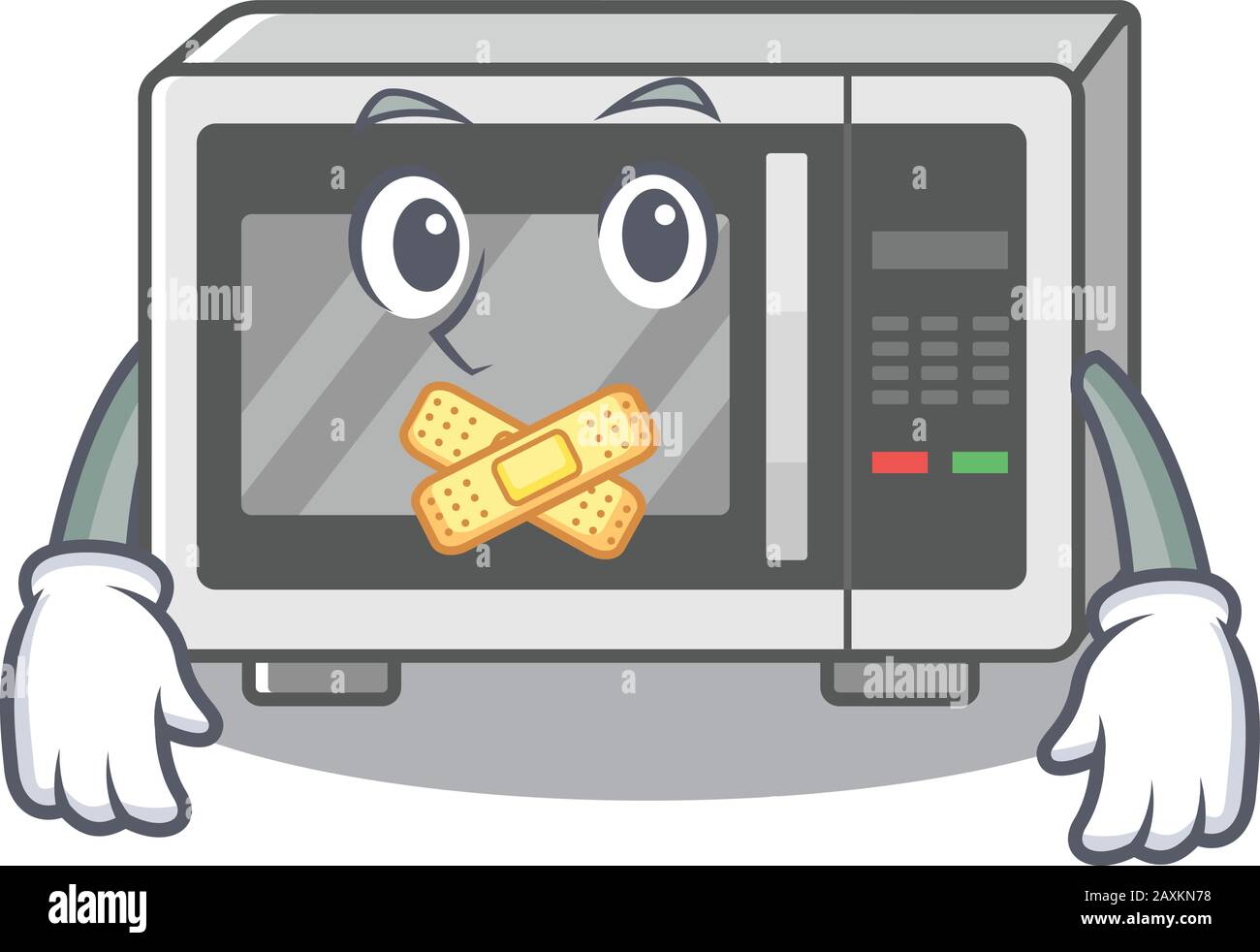 cartoon character design microwave making a silent gesture Stock Vector ...