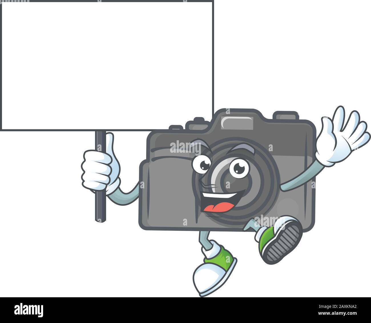 A picture of digital camera cartoon character with board Stock Vector ...