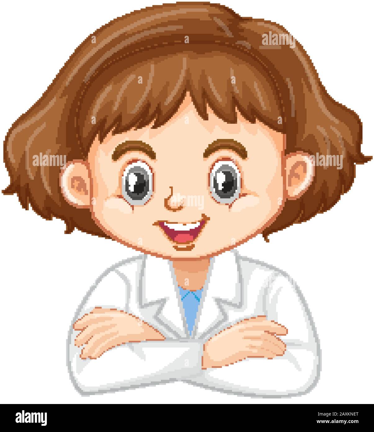 Girl in science gown on white background illustration Stock Vector ...