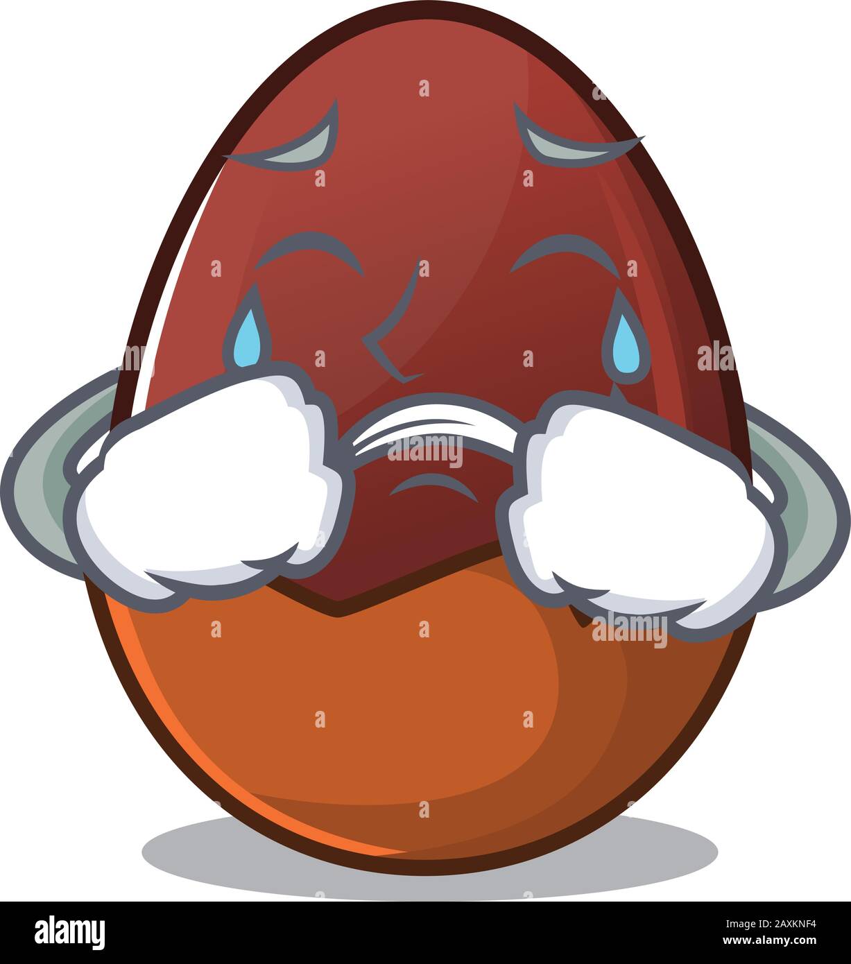 Chocolate egg cartoon character concept with a sad face Stock Vector ...