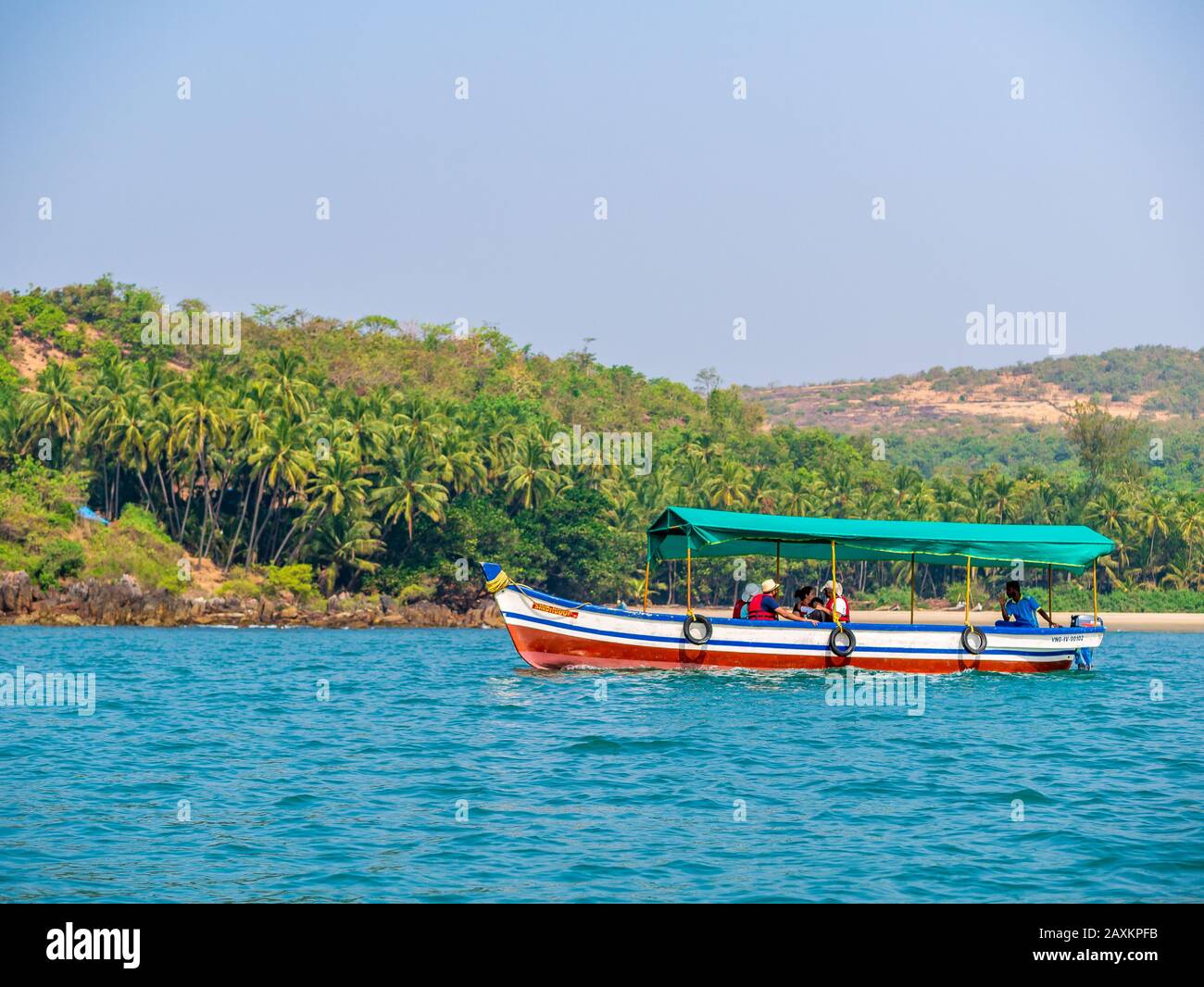 Malvan, India - December 24, 2019 : Tourist Boats and Blue Sea with ...