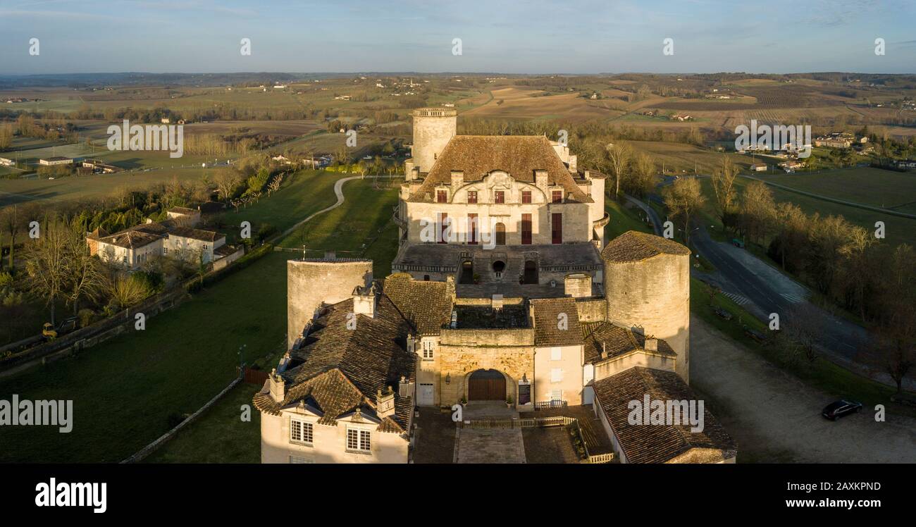 LOT ET GARONNE DURAS, AERIAL VIEW OF THE DURAS CASTLE, FORTRESS BUILT ...