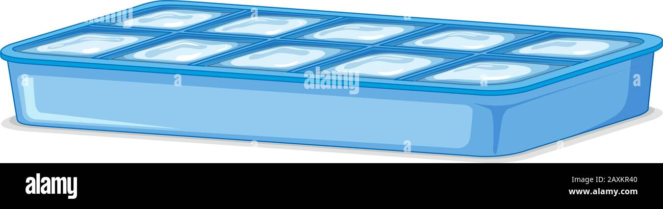 Ice tray full of ice on white background illustration Stock Vector ...