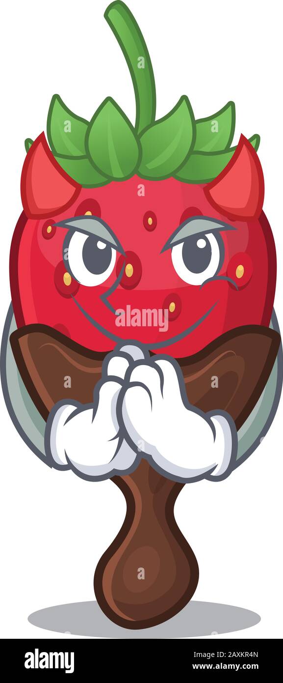 Devil chocolate strawberry Cartoon with character design Stock Vector ...