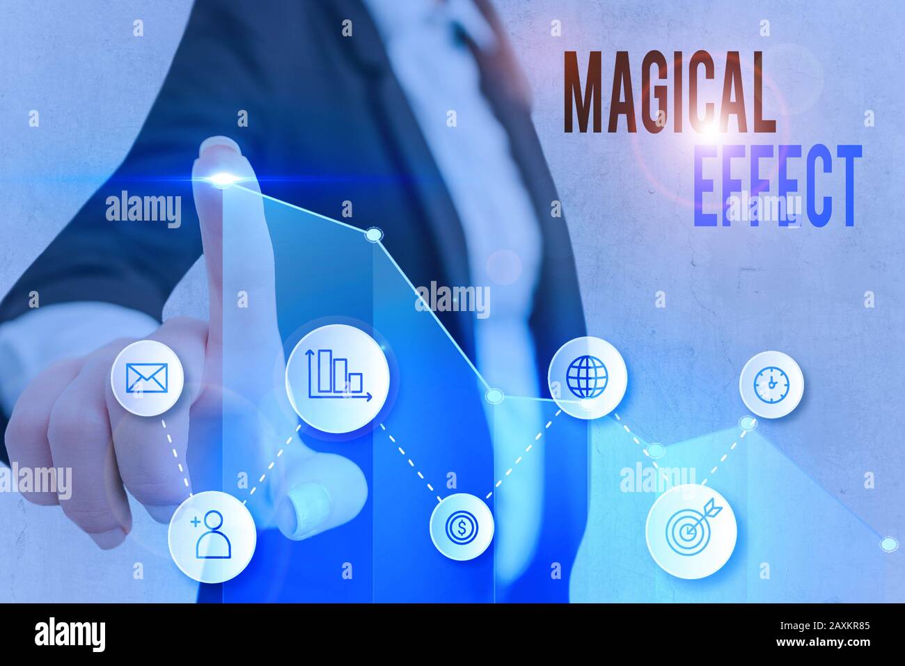 Word writing text Magical Effect. Business photo showcasing produced by ...