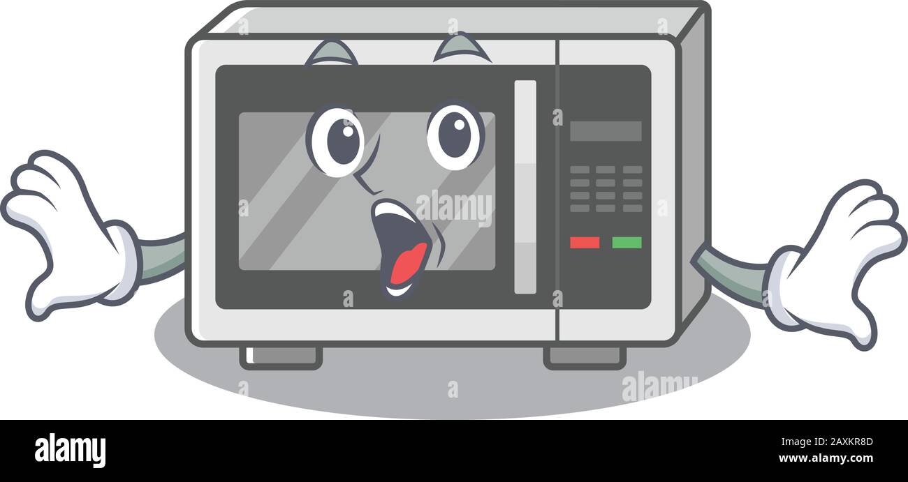 Microwave mascot design concept with a surprised gesture Stock Vector ...