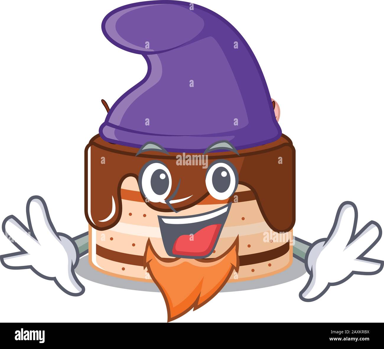 cartoon mascot of funny chocolate cake dressed as an Elf Stock Vector ...