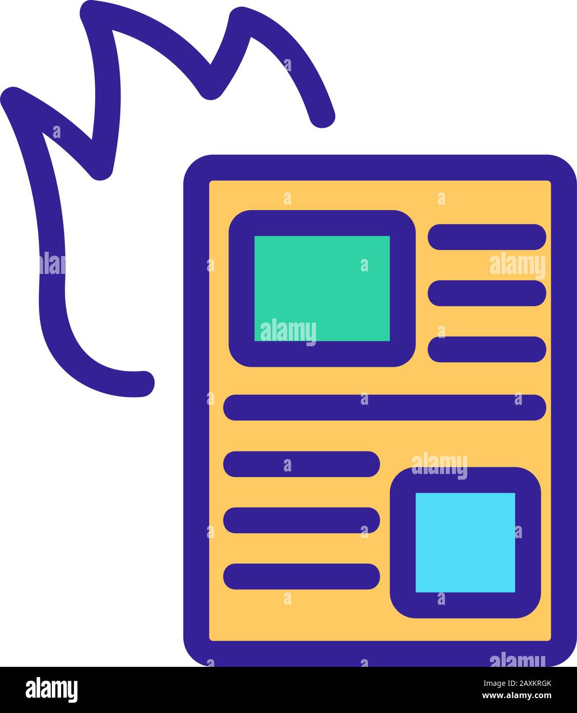 newspaper icon vector. Isolated contour symbol illustration Stock ...