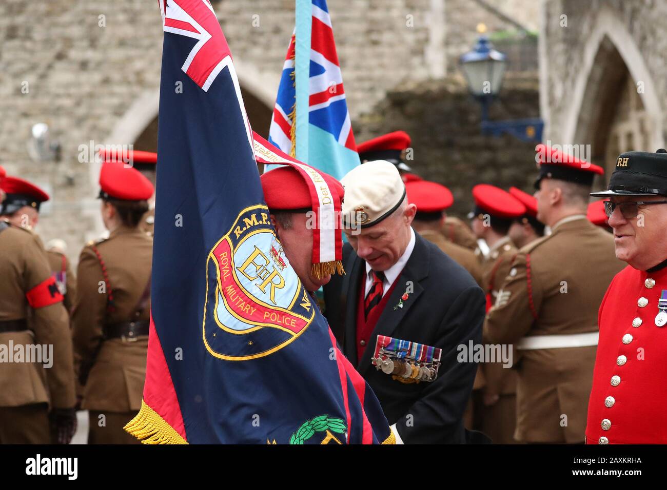 Serving officers and soldiers of The Royal Military Police, parade ...