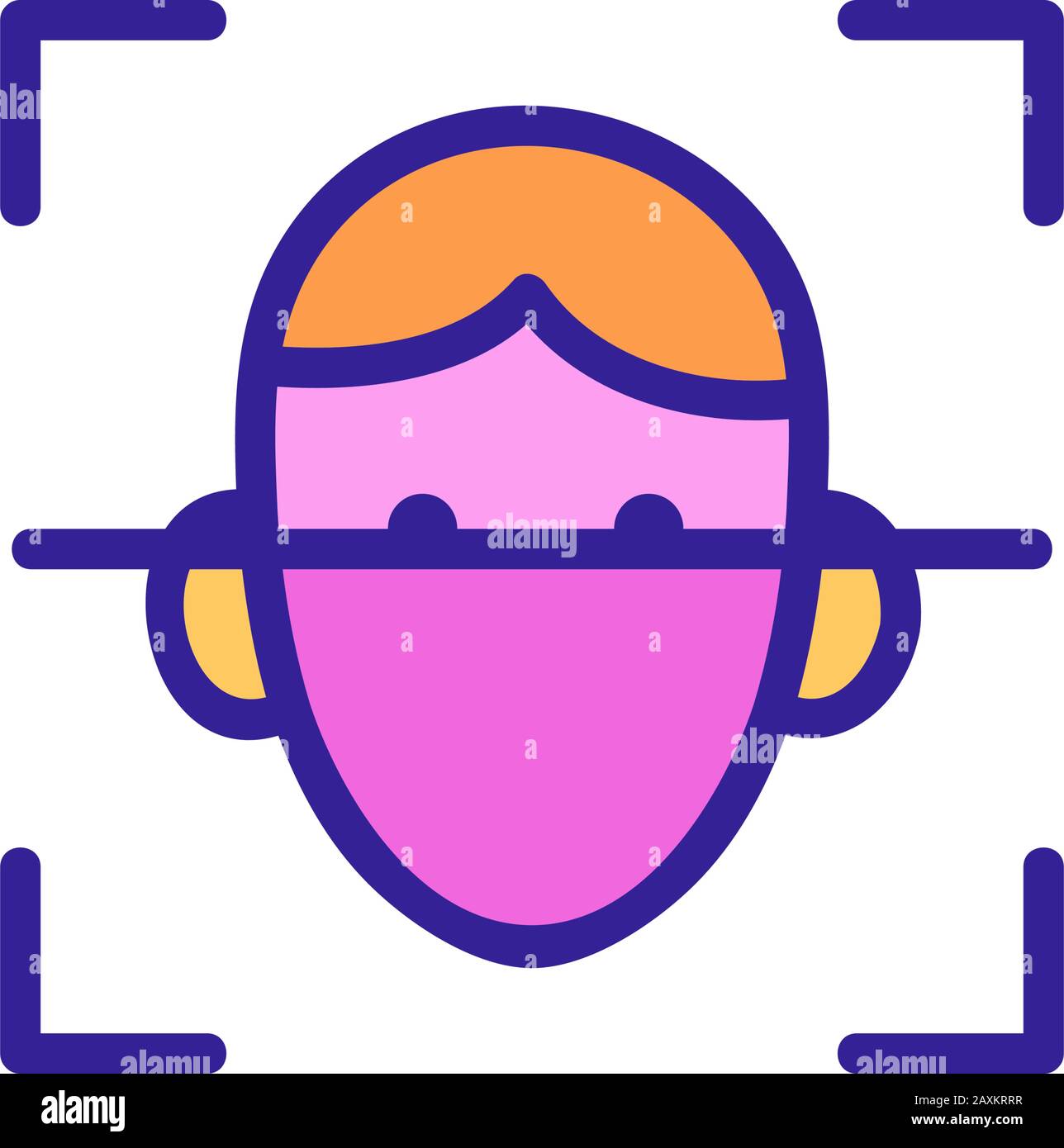 Scanner face icon vector. Isolated contour symbol illustration Stock ...