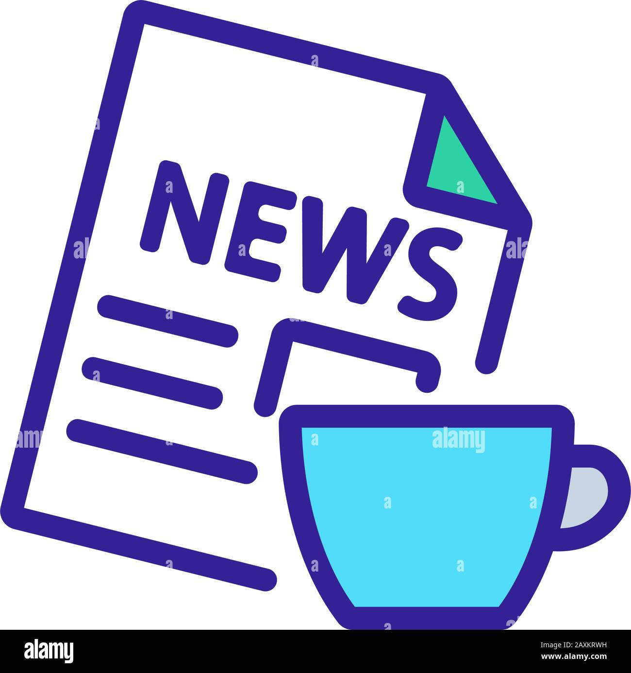 newspaper icon vector. Isolated contour symbol illustration Stock ...