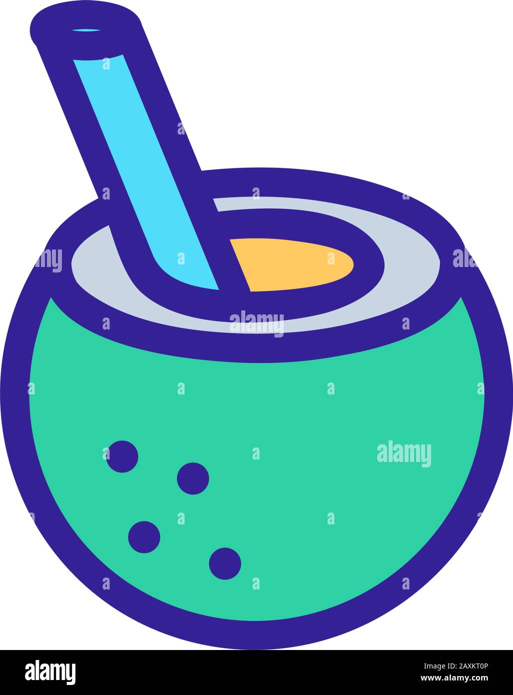 Coconut icon vector. Isolated contour symbol illustration Stock Vector ...