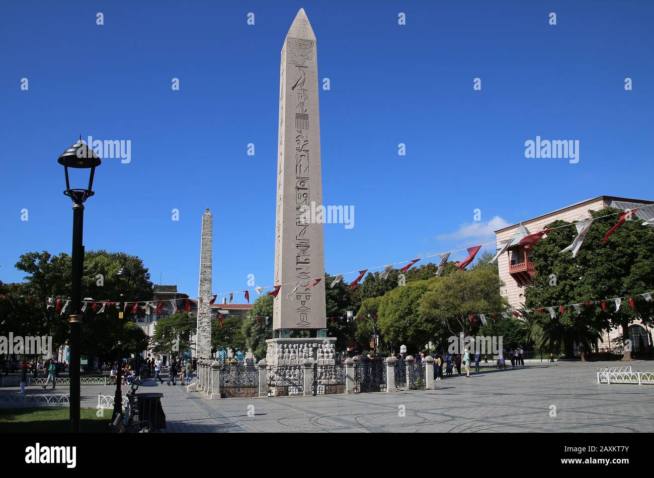 Turkey. Istanbul. Theodosius Obelisk. Ancient Egyptian obelisk of ...