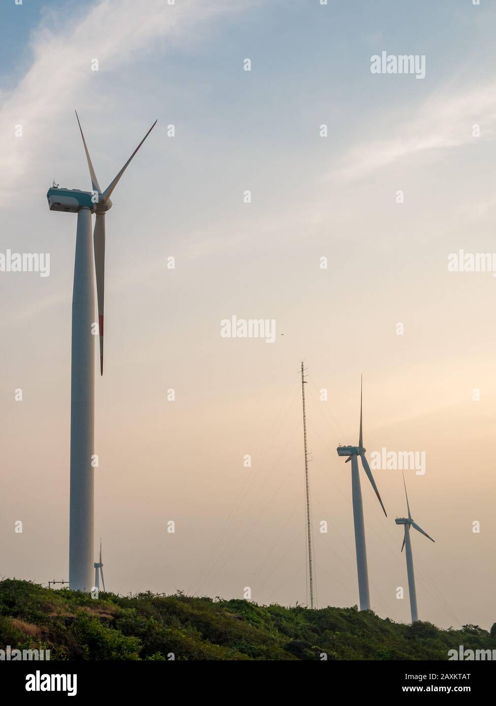 Beautiful landscape wind turbines on the field in Devgadh, Maharashtra ...