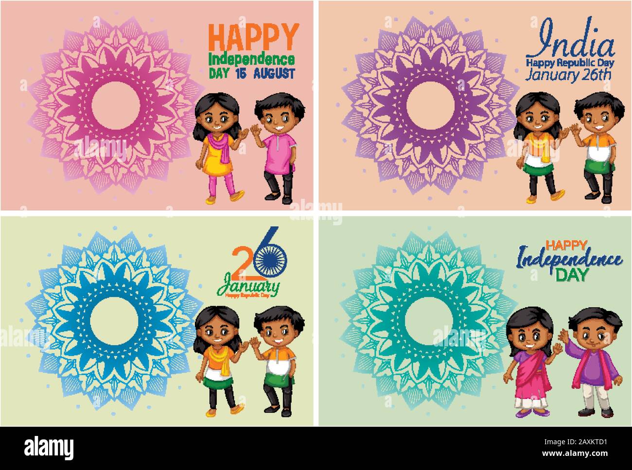 Public holiday poster design with happy kids illustration Stock Vector ...