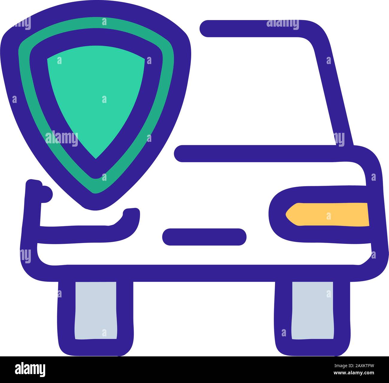 Car protection icon vector. Isolated contour symbol illustration Stock ...