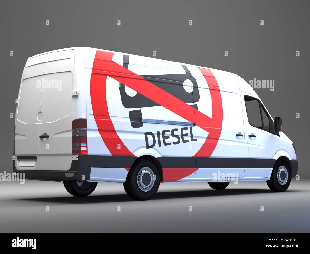 Diesel driving ban sign on transporter with german text Stock Photo - Alamy