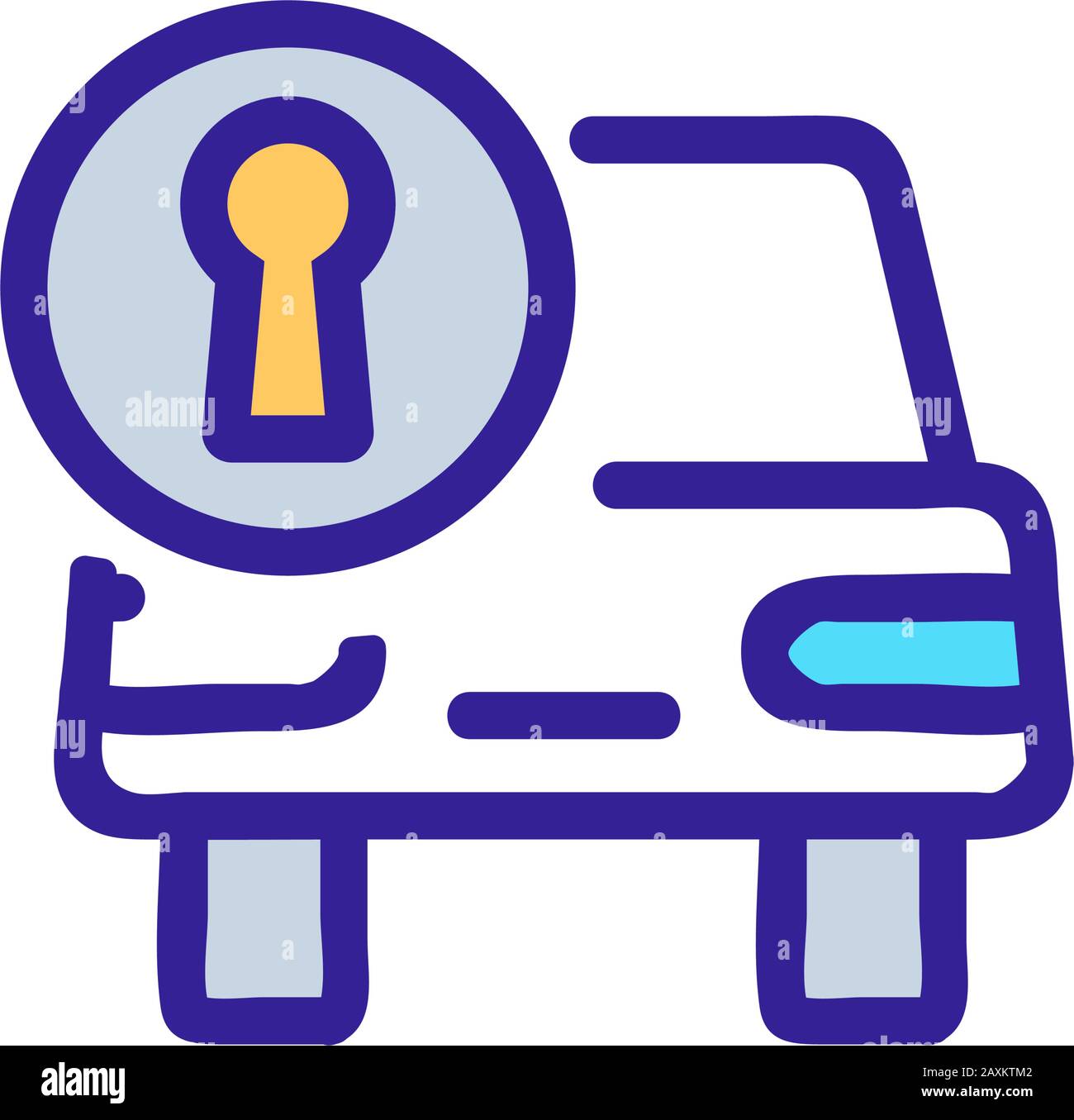 Car lock icon vector. Isolated contour symbol illustration Stock Vector ...