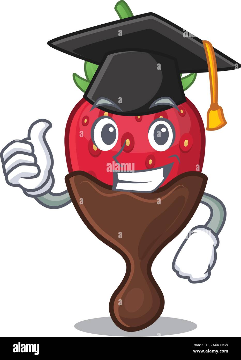happy and proud of chocolate strawberry wearing a black Graduation hat ...