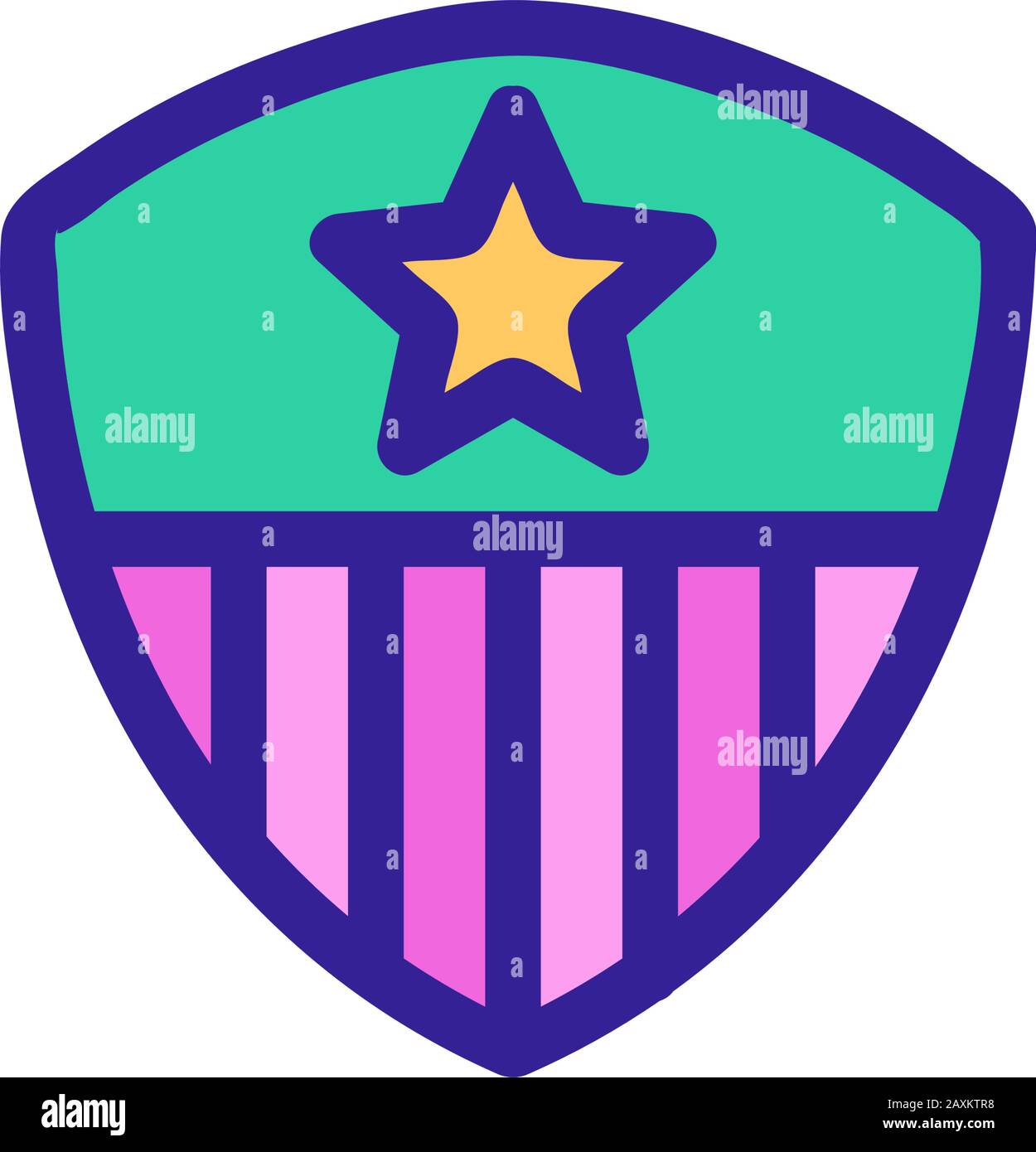 Super Hero Shield Icon Vector. Isolated contour symbol illustration ...